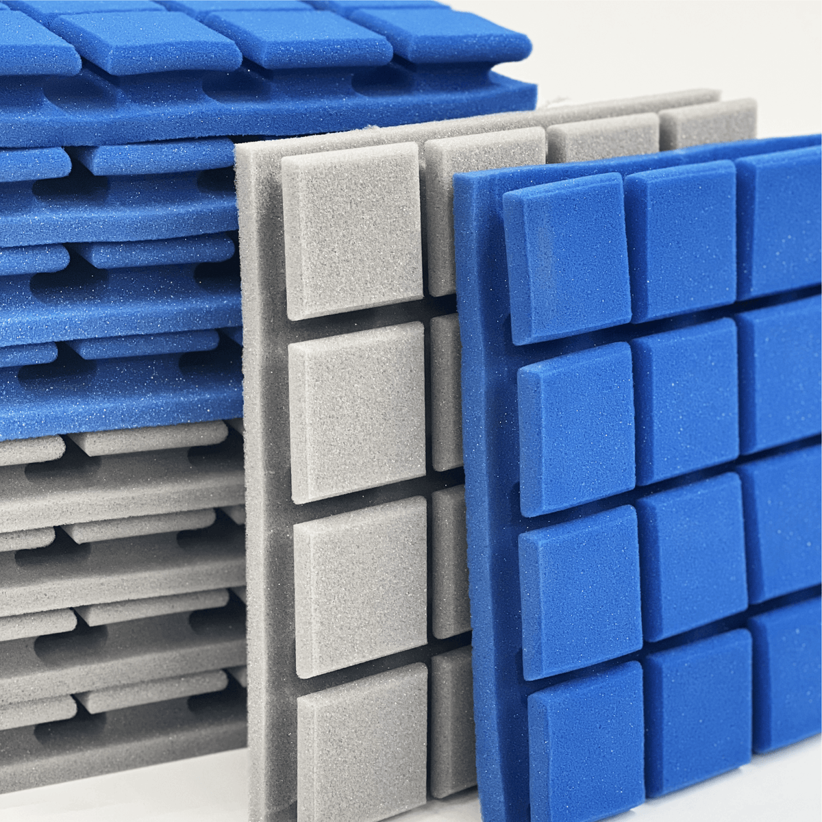 Turbo Acoustic Foam Panel 2" | 1 X 1 Feet | Stone White + European Blu – MMT Acoustix
