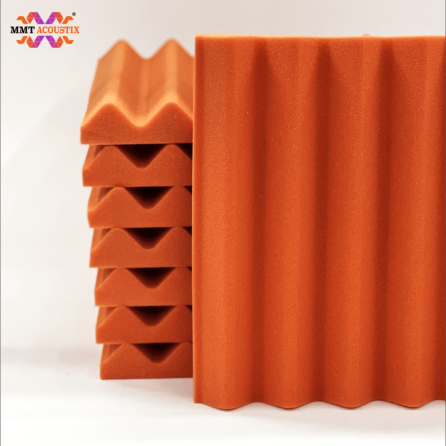 MMT Acoustix® Aerial Acoustic Foam Panels | MMT Orange | 1x1 Feet , 1.
