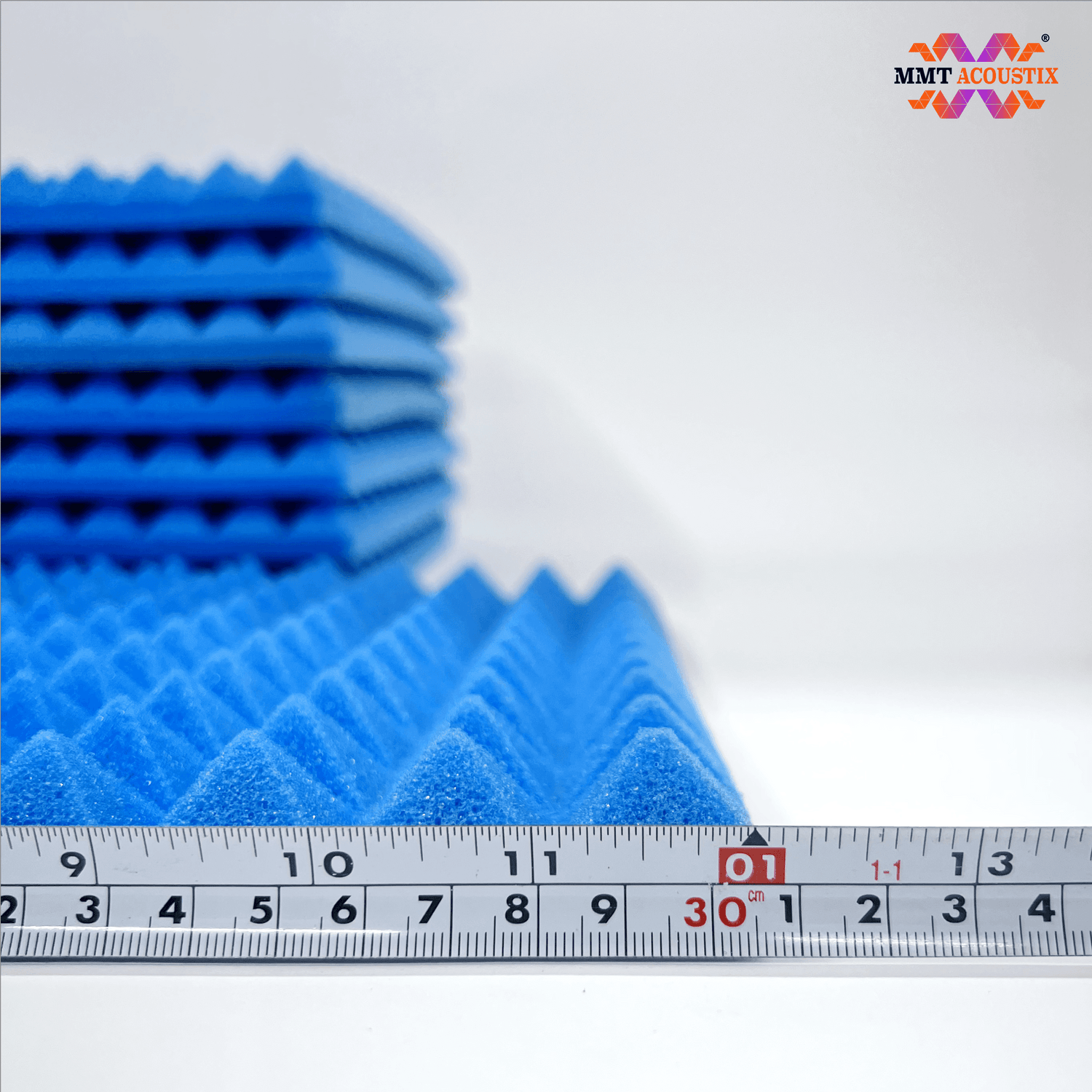 Pyramid Acoustic Foam Panel 1" | 1 X 1 feet | European Blue – MMT Acoustix