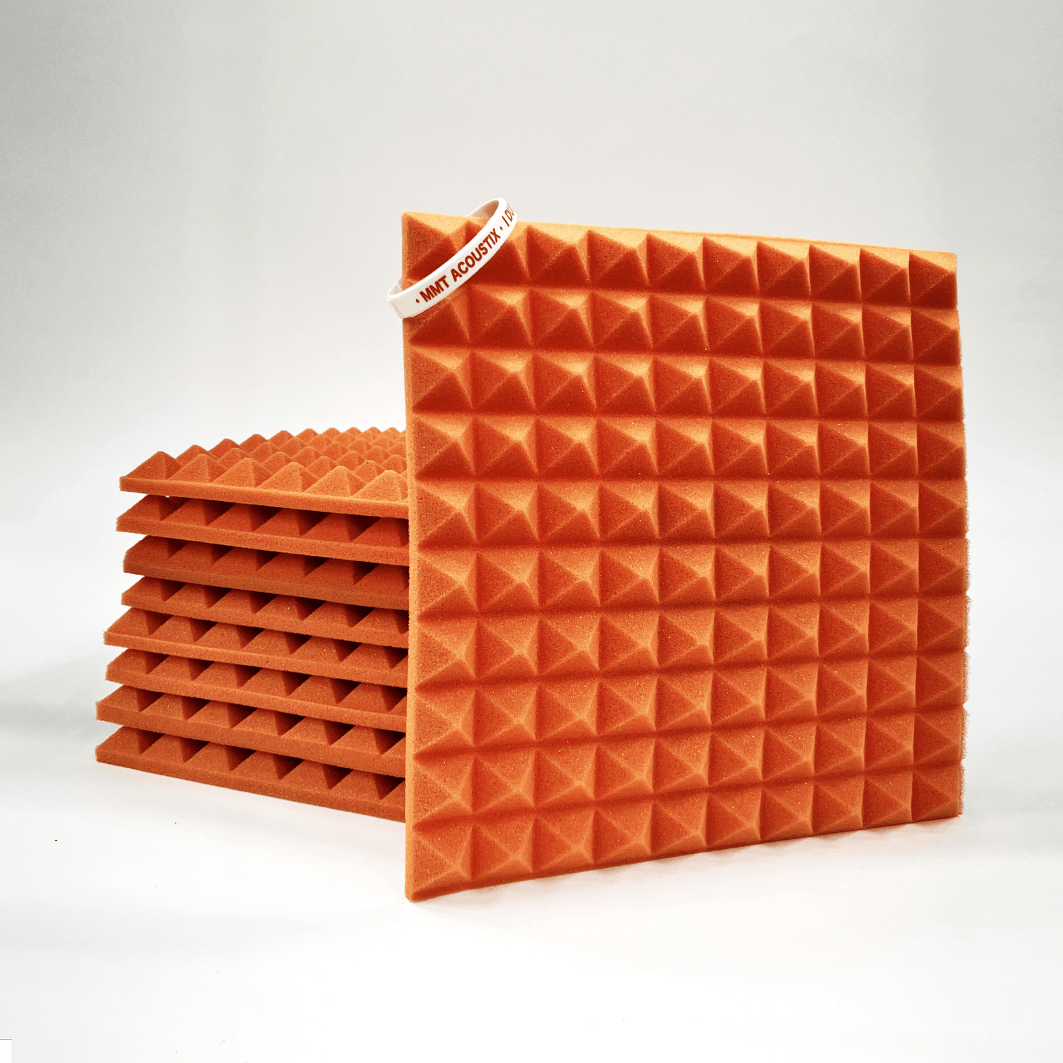 Pyramid Acoustic Foam Panel 1" | 1 X 1 feet | MMT Orange – MMT Acoustix