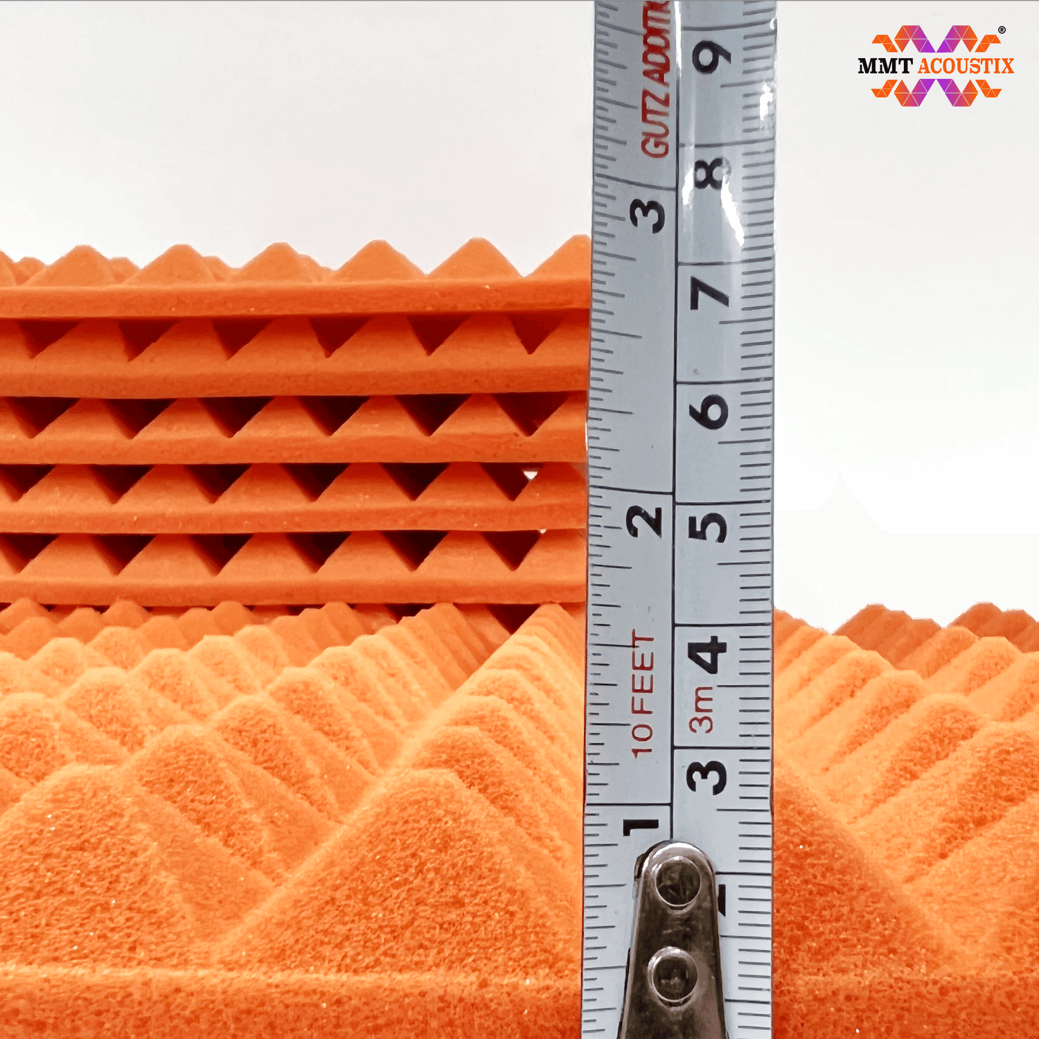 Pyramid Acoustic Foam Panel 1" | 1 X 1 Feet | Stone White & MMT Orange ...