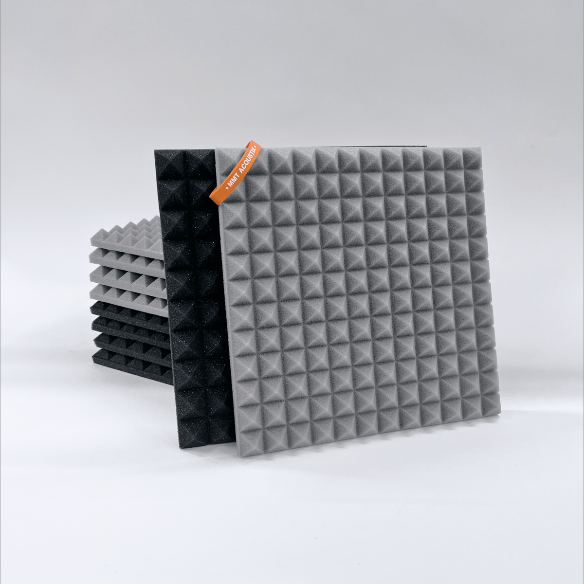 Pyramid Acoustic Foam Panel 1" | 1 X 1 Feet | Stone White & Pro Charco ...