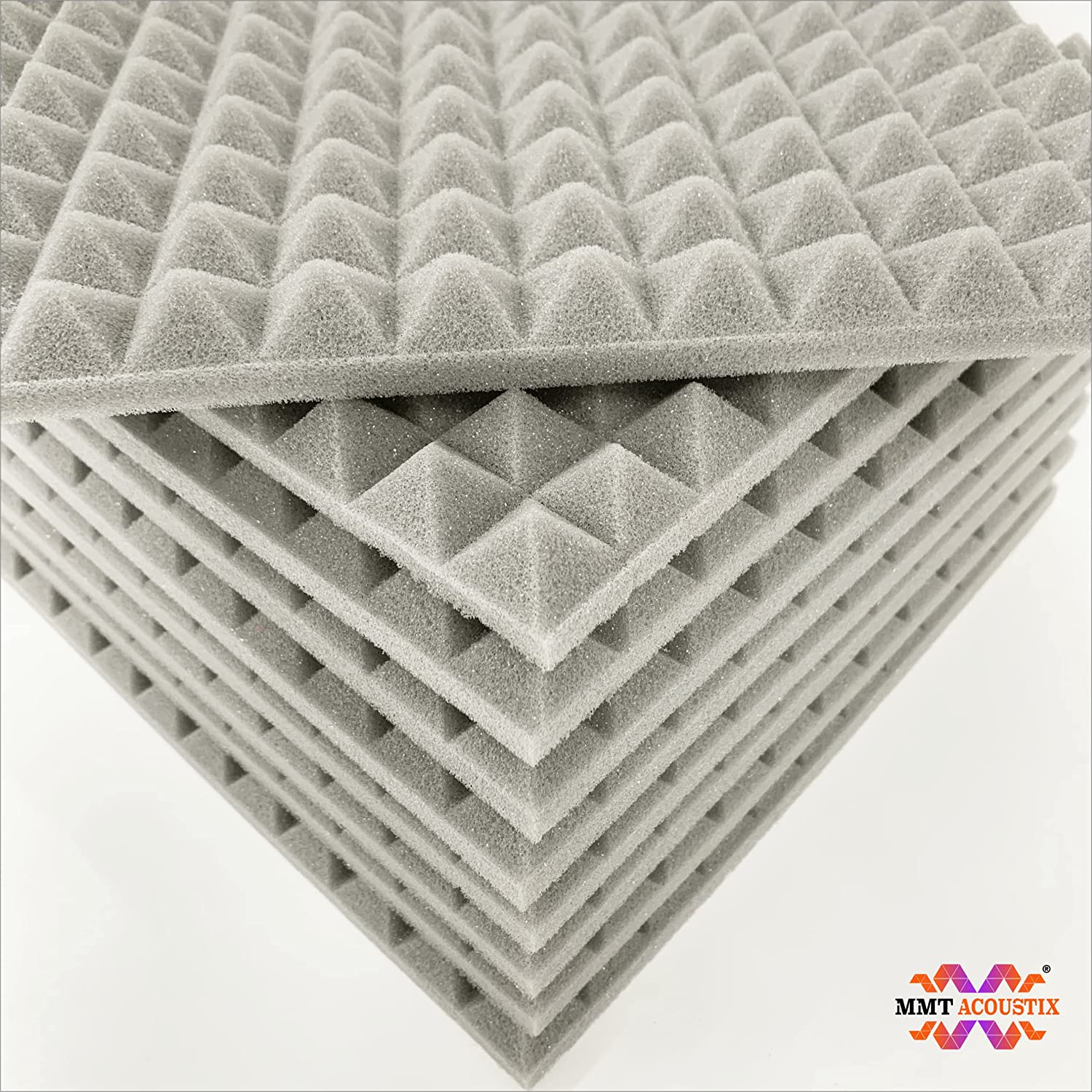Pyramid Acoustic Foam Panel 1" | 1 X 1 Feet | Stone White – MMT Acoustix