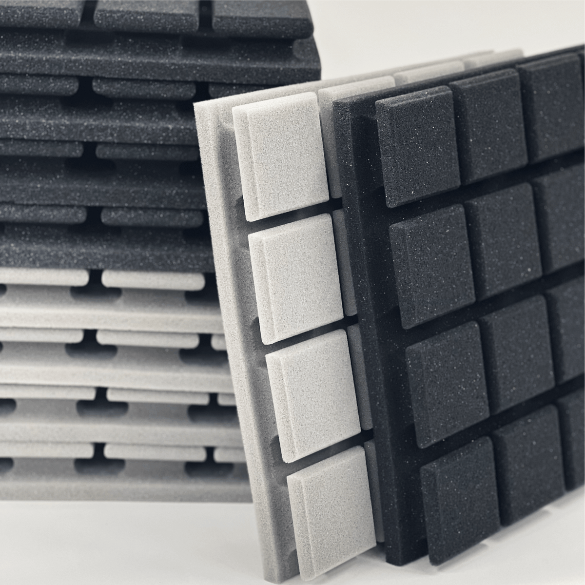Turbo Acoustic Foam Panel 2" | 1 X 1 Feet | Stone White + Pro Charcoal ...