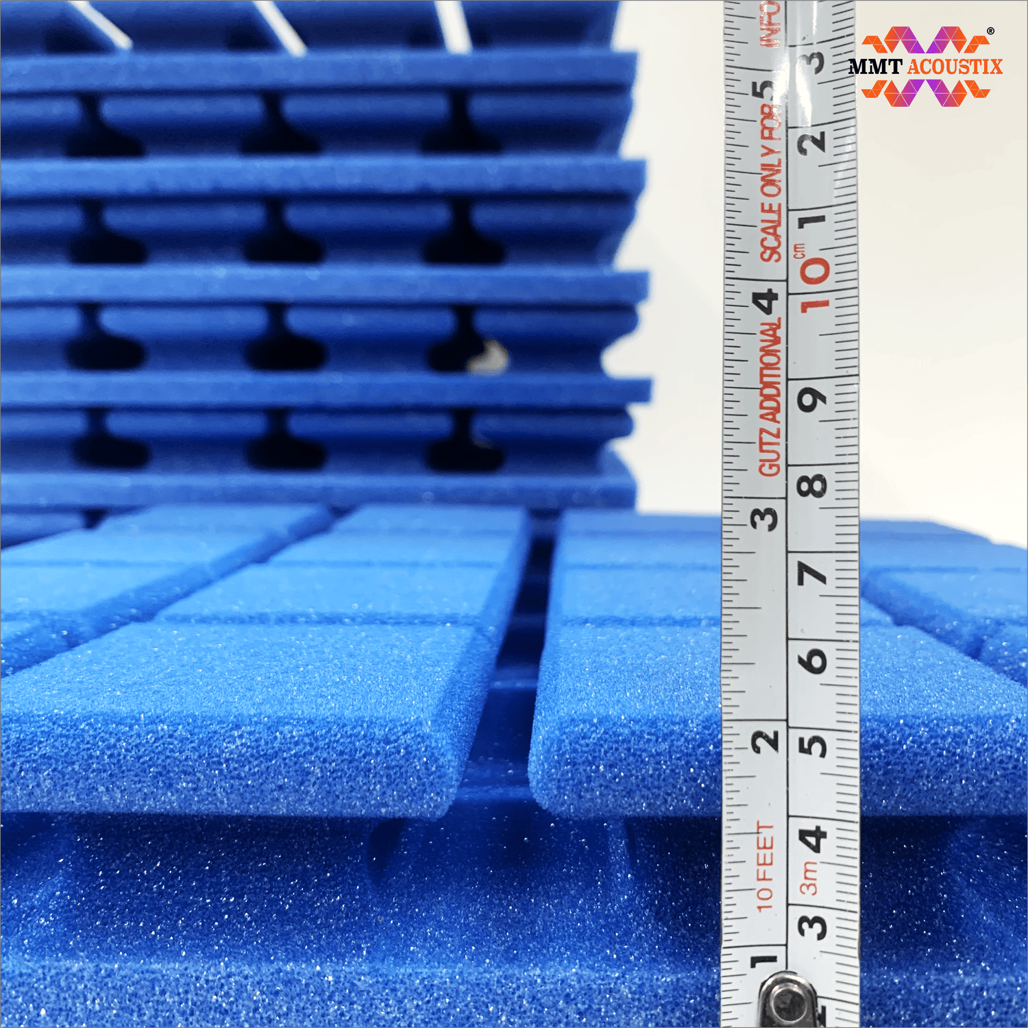 Turbo Acoustic Foam Panel 2" | 1 X 1 Feet | Stone White + European Blu ...