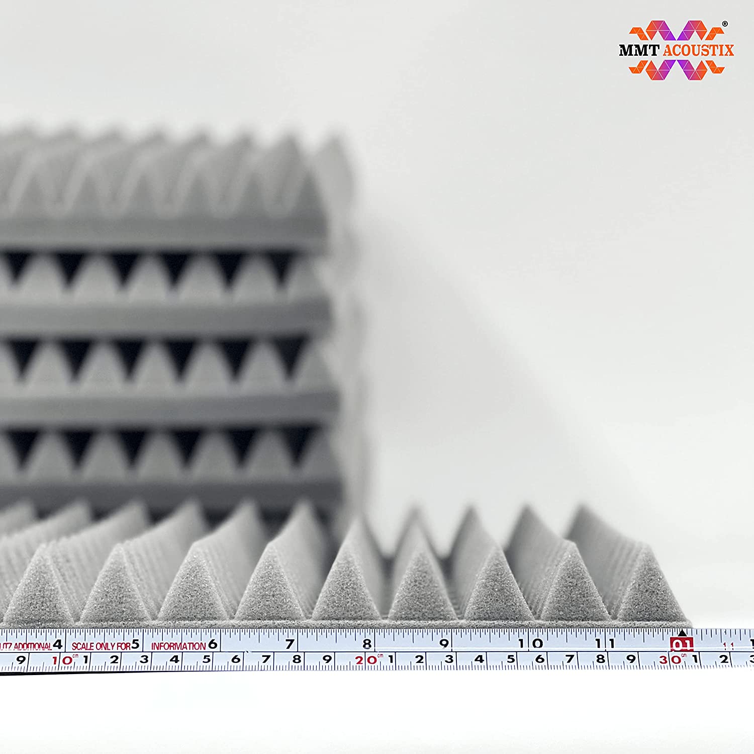 Pyramid Acoustic Foam Panel 2" | 1 X 1 Feet | Stone White – MMT Acoustix