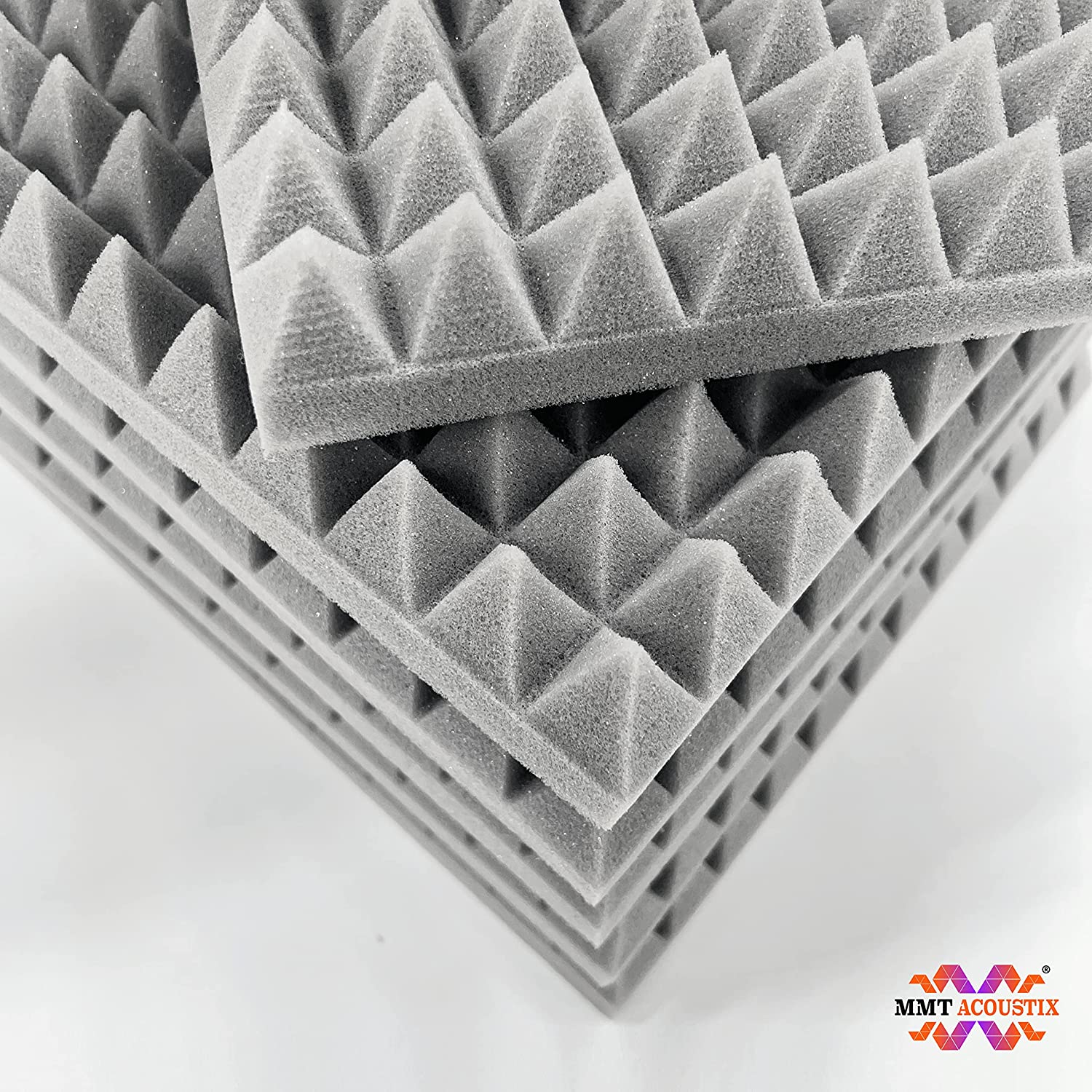 Pyramid Acoustic Foam Panel 2" | 1 X 1 Feet | Stone White – MMT Acoustix